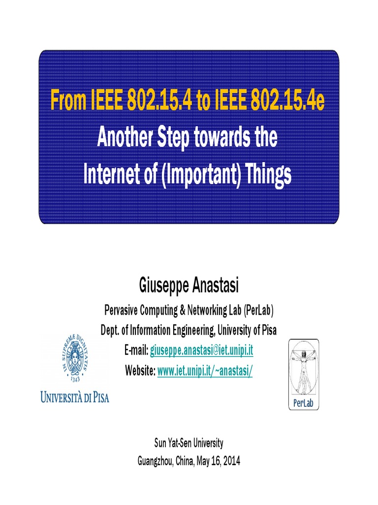 From IEEE 802.15.4 To IEEE 802.15.4e From IEEE 802.15.4 To IEEE 802.15.4e | PDF | Internet Of ...