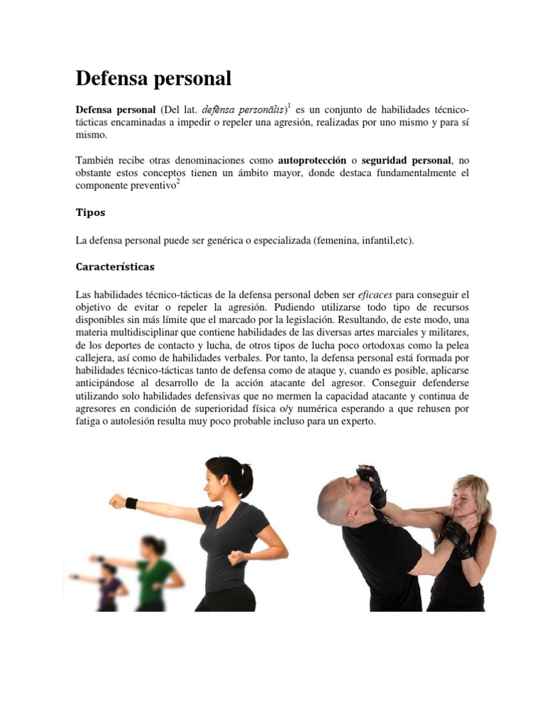 Concepto y tipos de defensa personal | PDF
