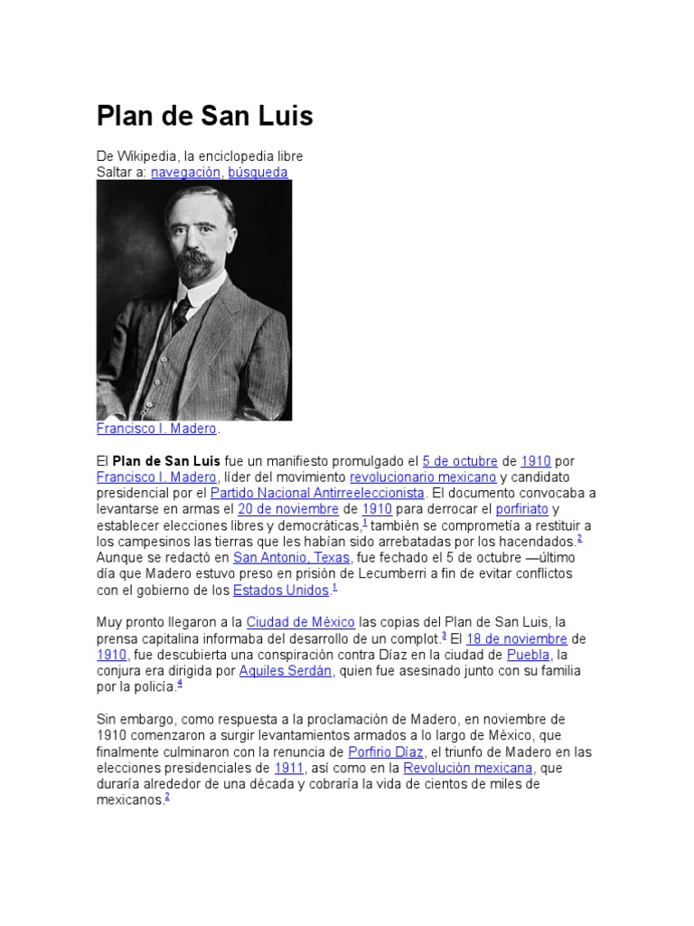 Plan de San Luis | PDF | México | Agitación