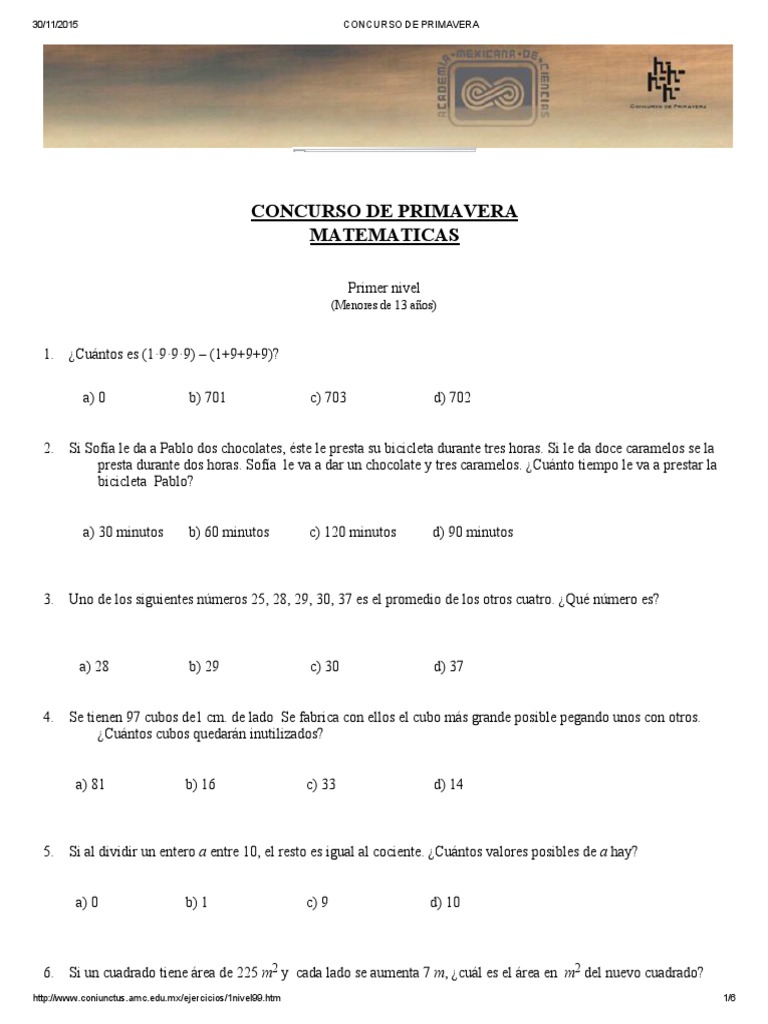 Concurso de Primavera Matemáticas 2025 | PDF | Triángulo | Enseñanza de ...