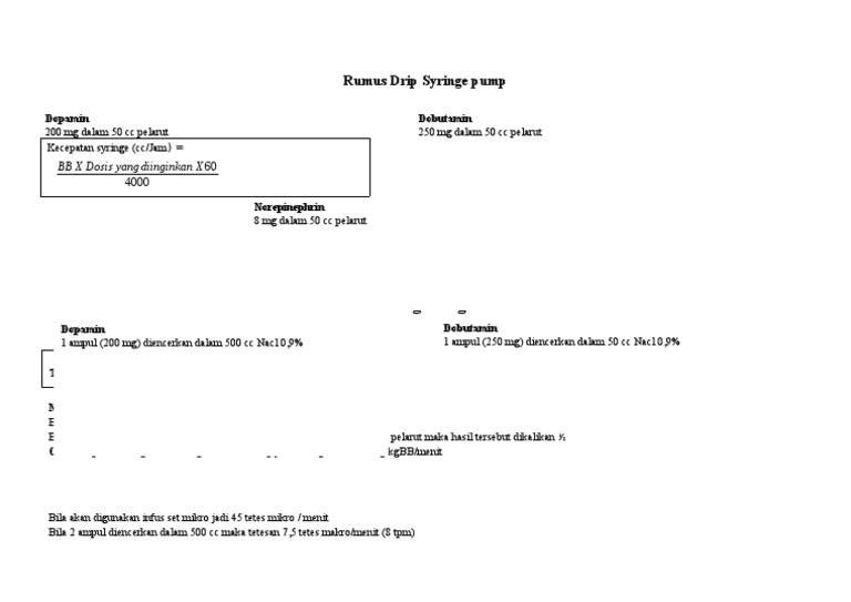 Rumus Drip Syringe Pump 2 | PDF