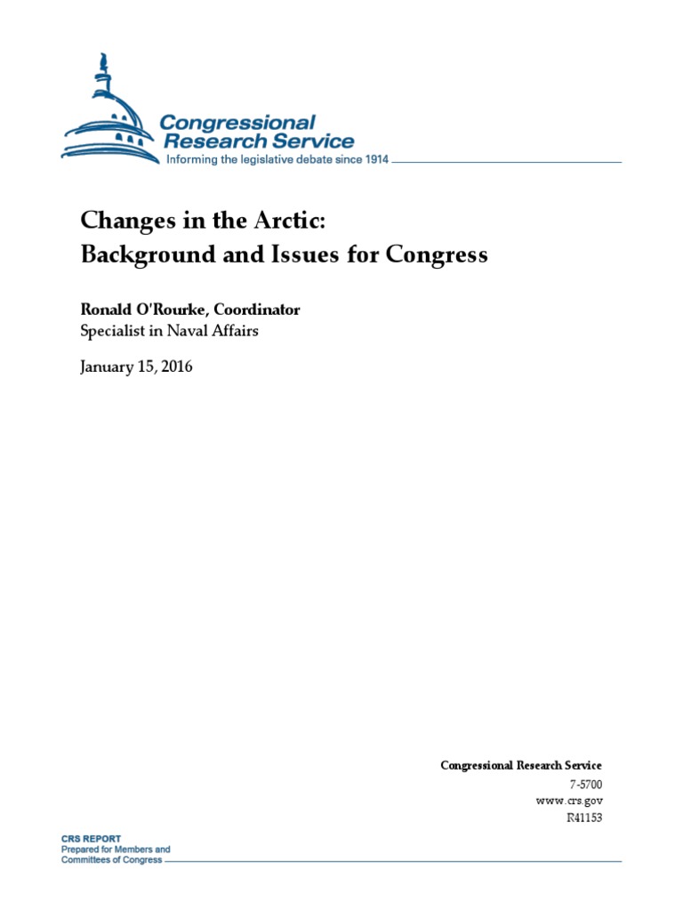 Changes in the Arctic: Issues for Congress | PDF | Arctic | National ...