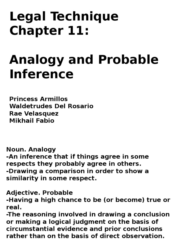 Analogy and Probable Inference | PDF | Argument | Inference