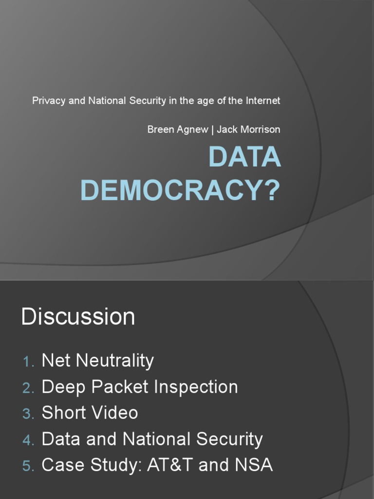 Data and National Security Final | PDF | Broadcasting | Net Neutrality