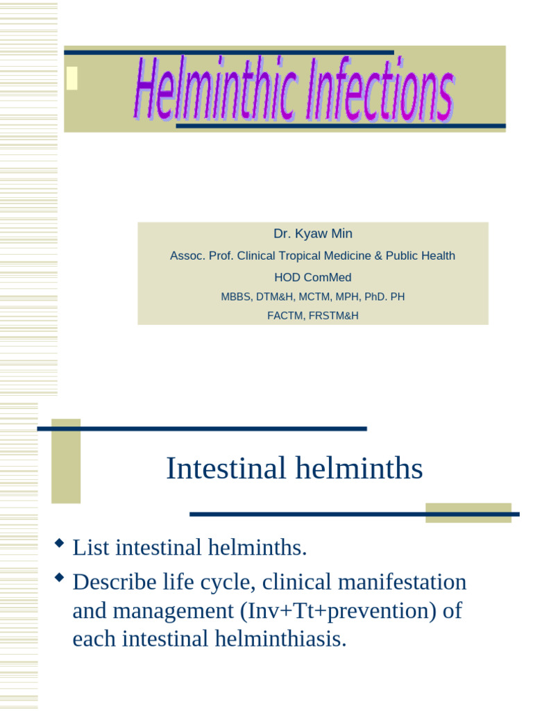 Intestinal Helminthiasis and Filariasis_SGT | Medical Specialties ...