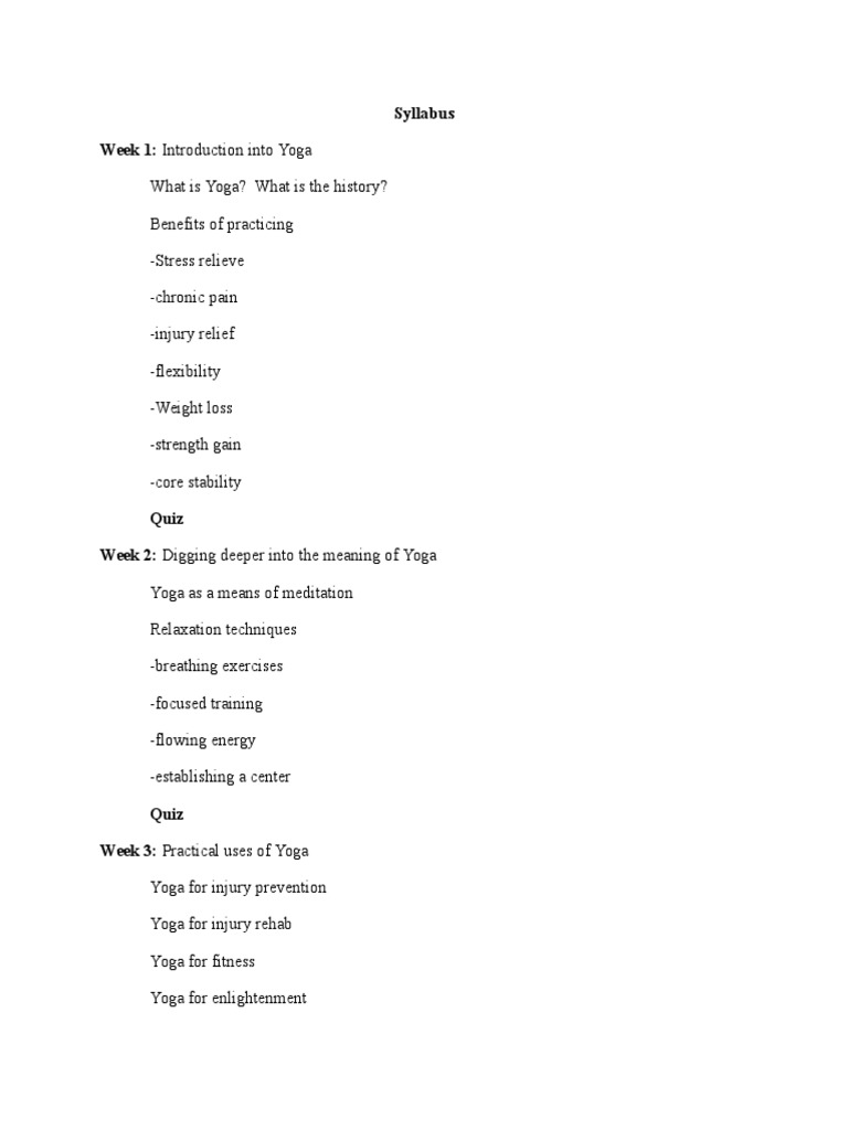 Yoga Class | PDF | Self-Improvement