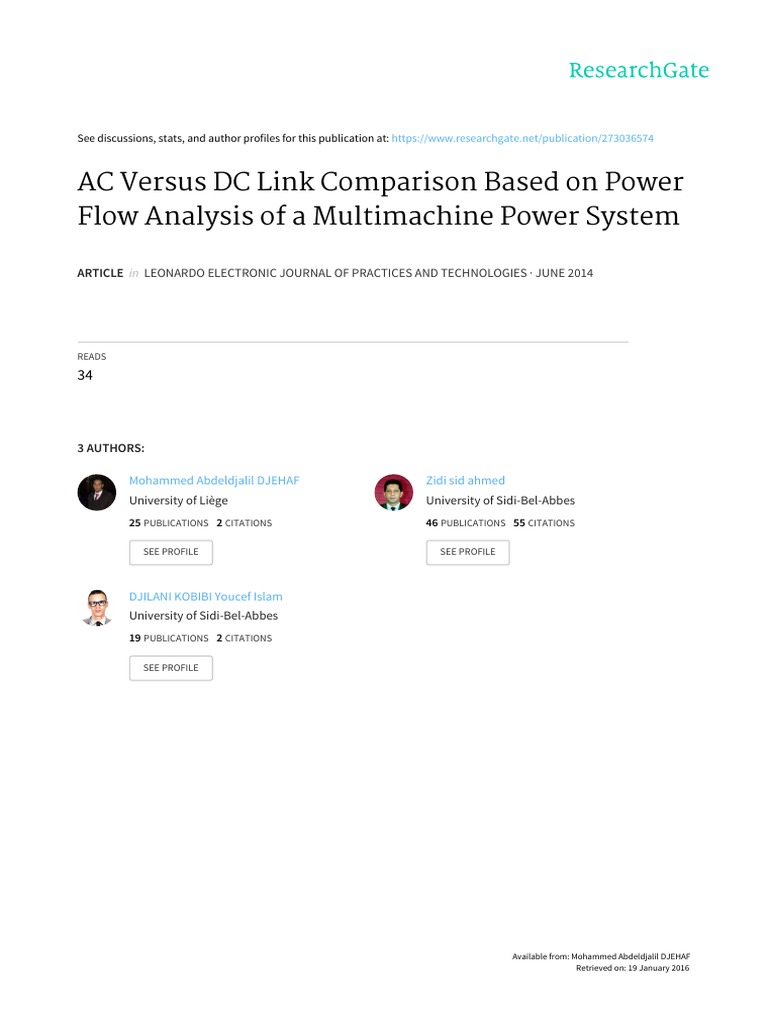 HVDC vs HVAC: Power Flow Analysis | PDF | High Voltage Direct Current ...