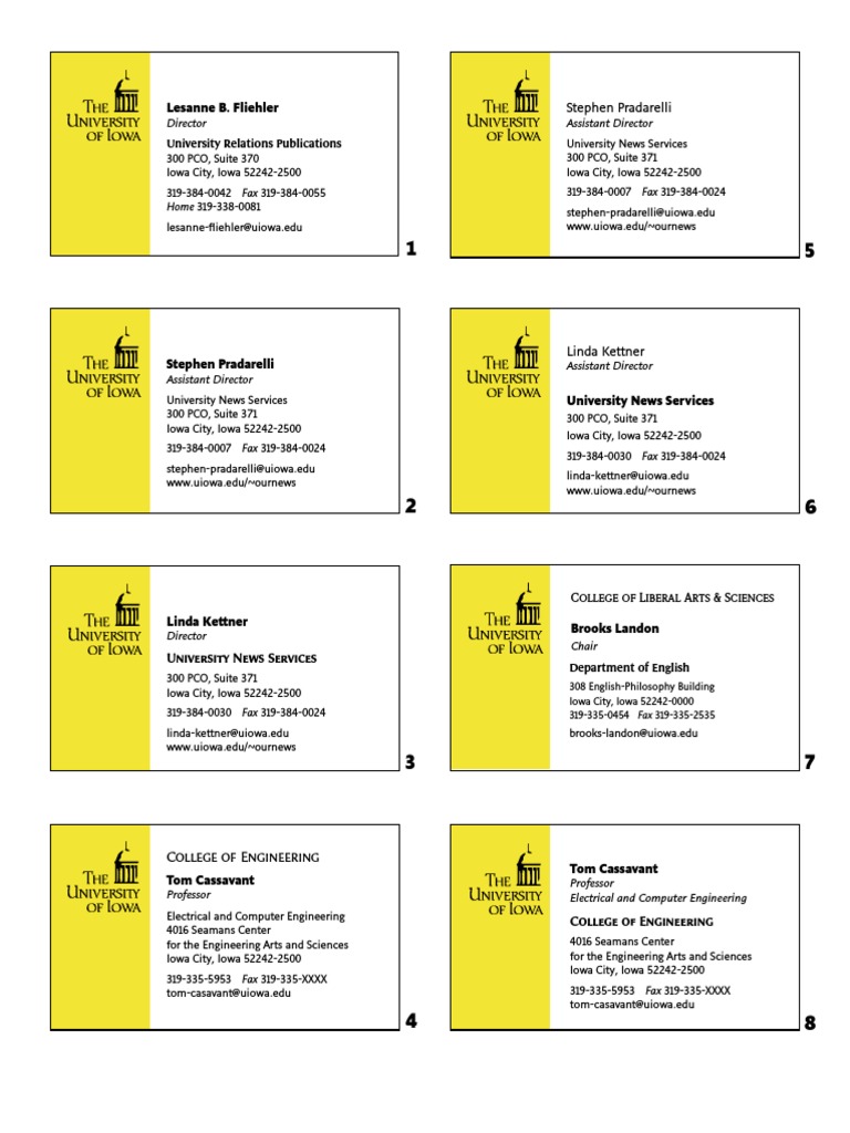 University Contacts in Iowa City | PDF | Social Science