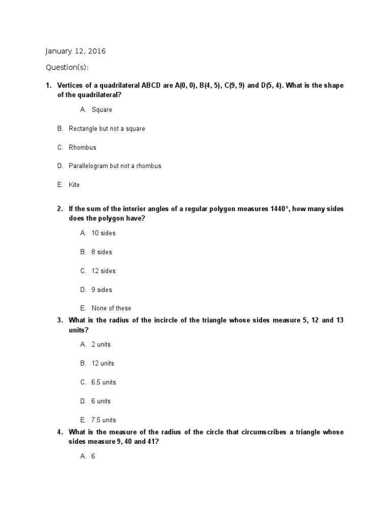 Geometry Questions and Solutions | PDF