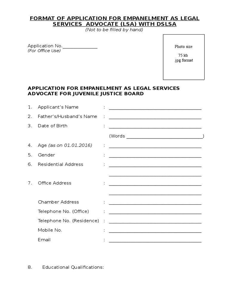 11.01.2016 Application Form For Empanelment of Advocates For Juvenile ...