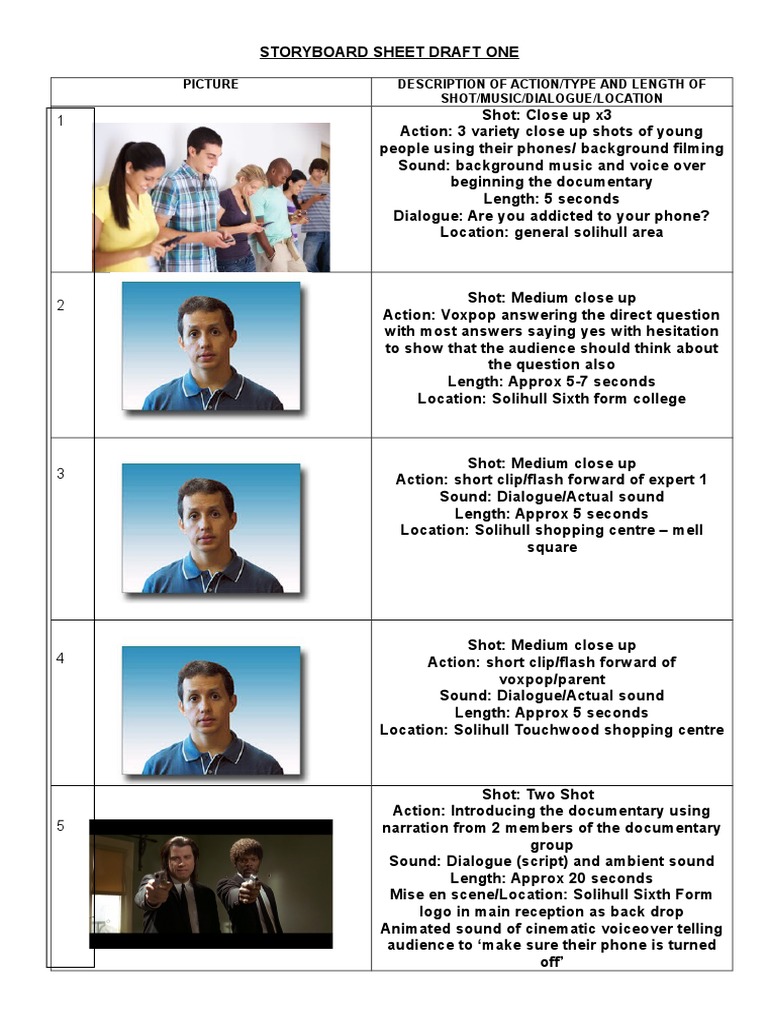 Storyboard Sheet Finished | PDF | Leisure