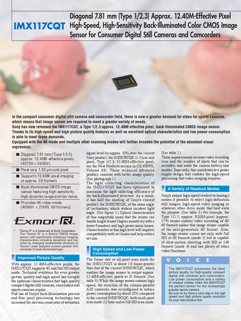 Sony Exmor | PDF | Digital Camera | Video