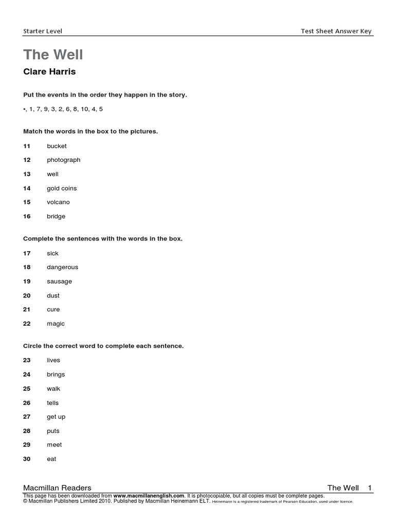 The Well Test Answer Key | PDF