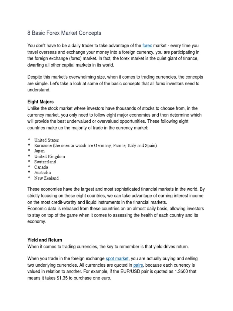 8 Basic Forex Market Concepts | PDF | Foreign Exchange Market | Financial Markets