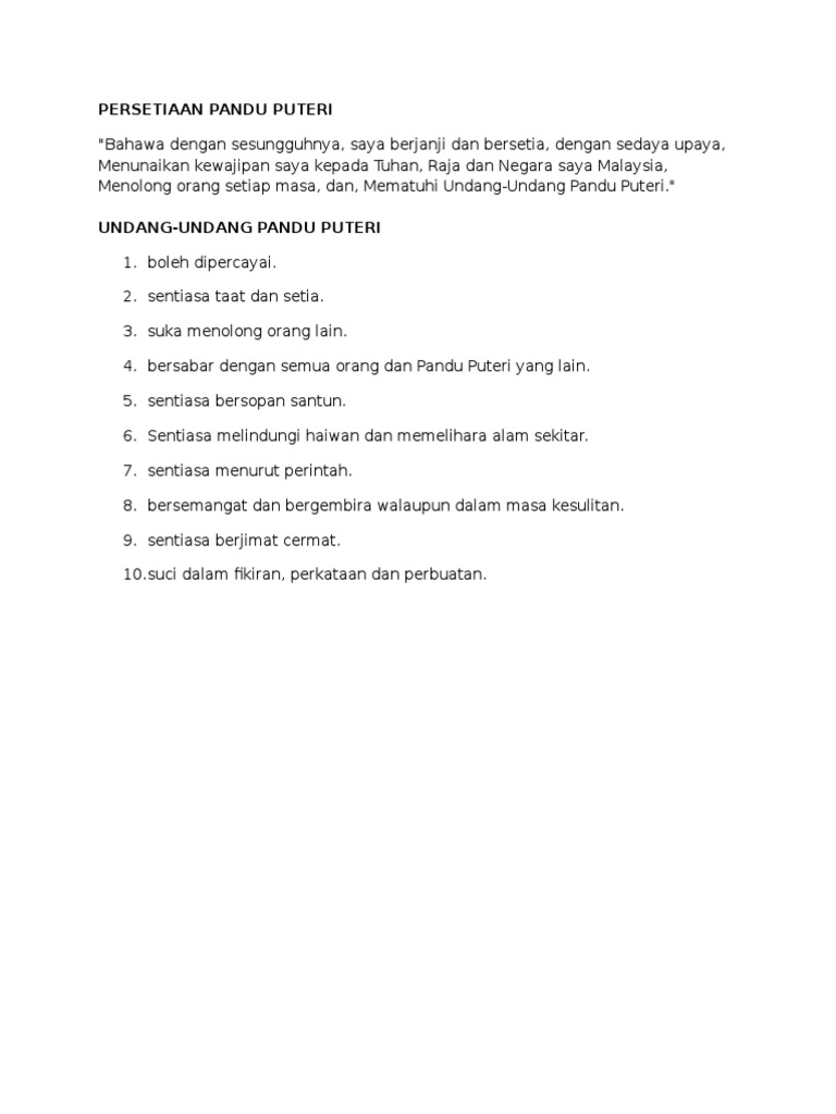 Persetiaan Pandu Puteri Pdf