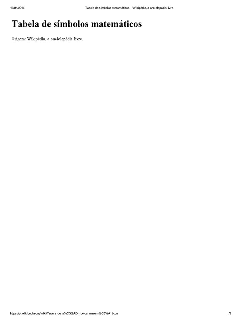 Tabela de Símbolos de Estatistica | PDF