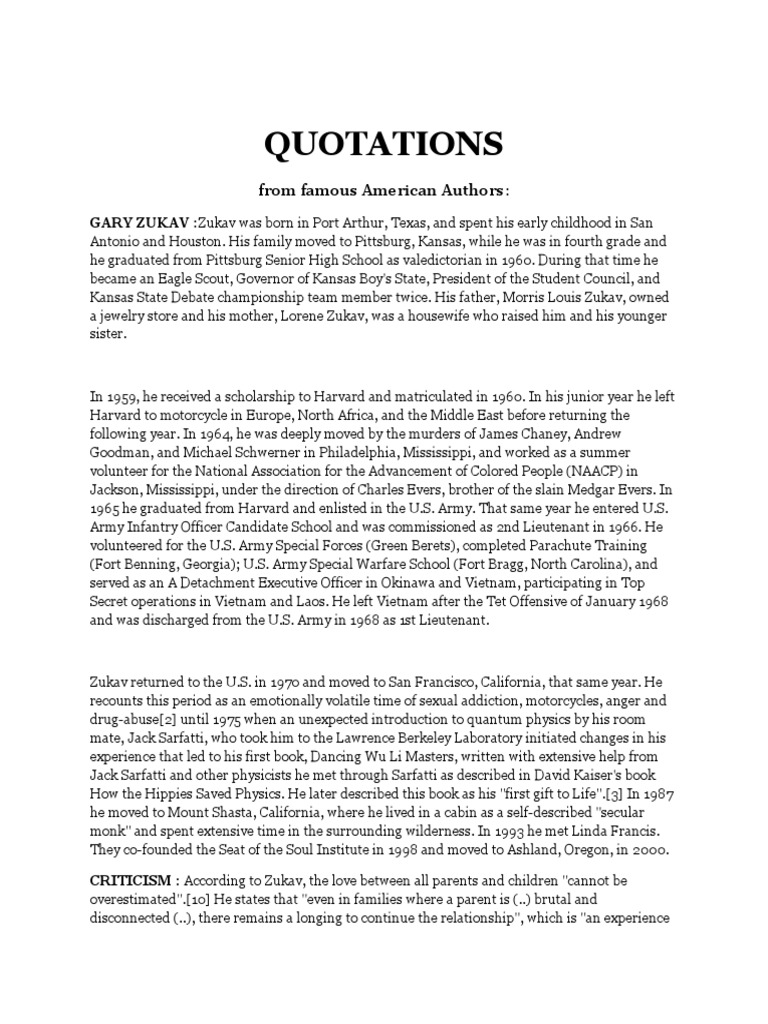 Quotations: From Famous American Authors | Download Free PDF | Religion ...