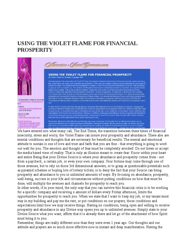 Using The Violet Flame | PDF | Chakra | Divinity