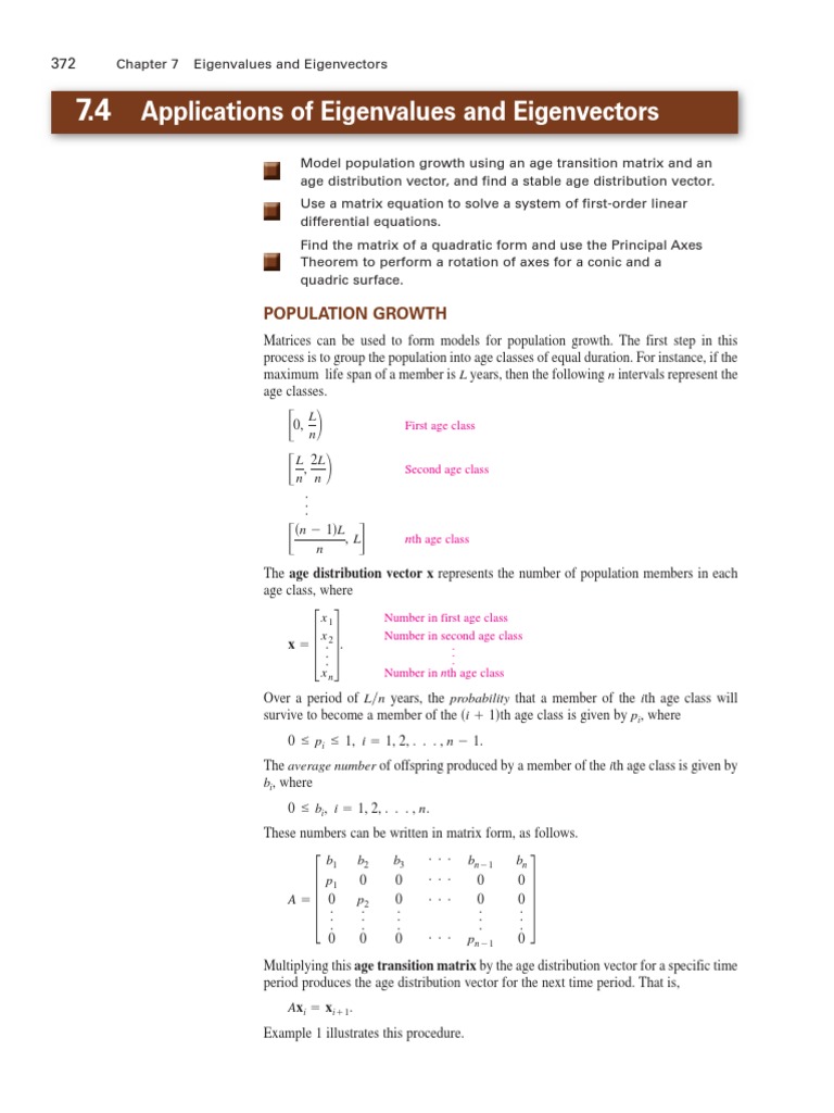 Applications of Eigen Values and Vectors | PDF | Eigenvalues And Eigenvectors | Matrix (Mathematics)