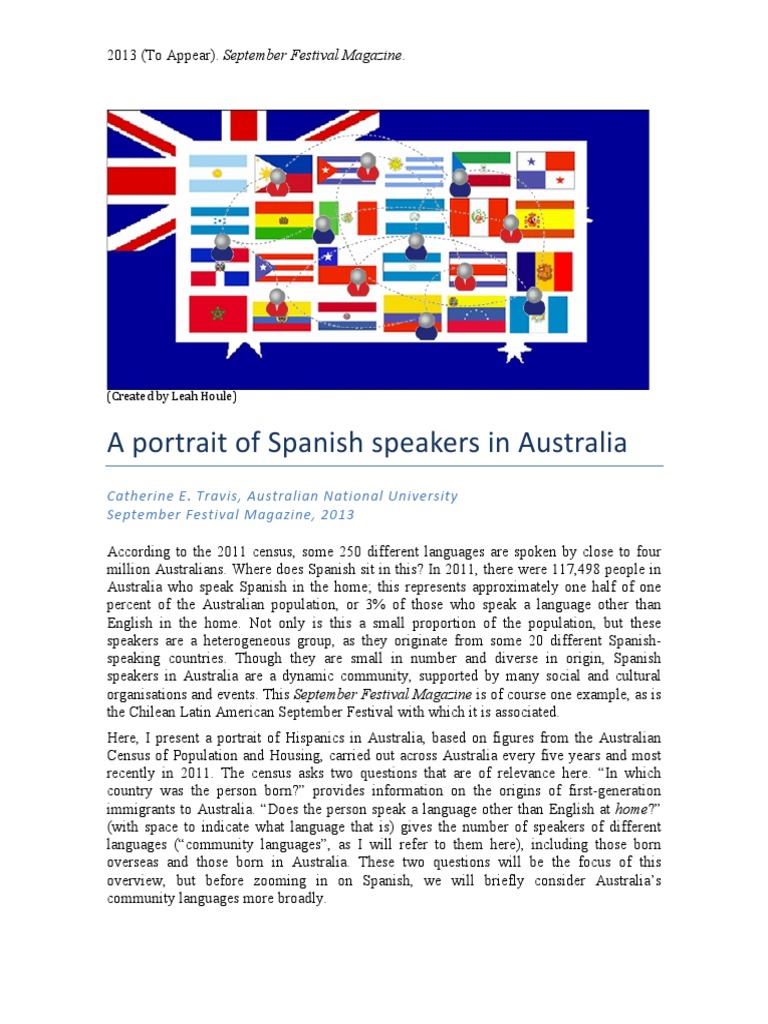 A Portrait of Spanish Speakers in Australia | PDF | Hispanic | Spanish ...