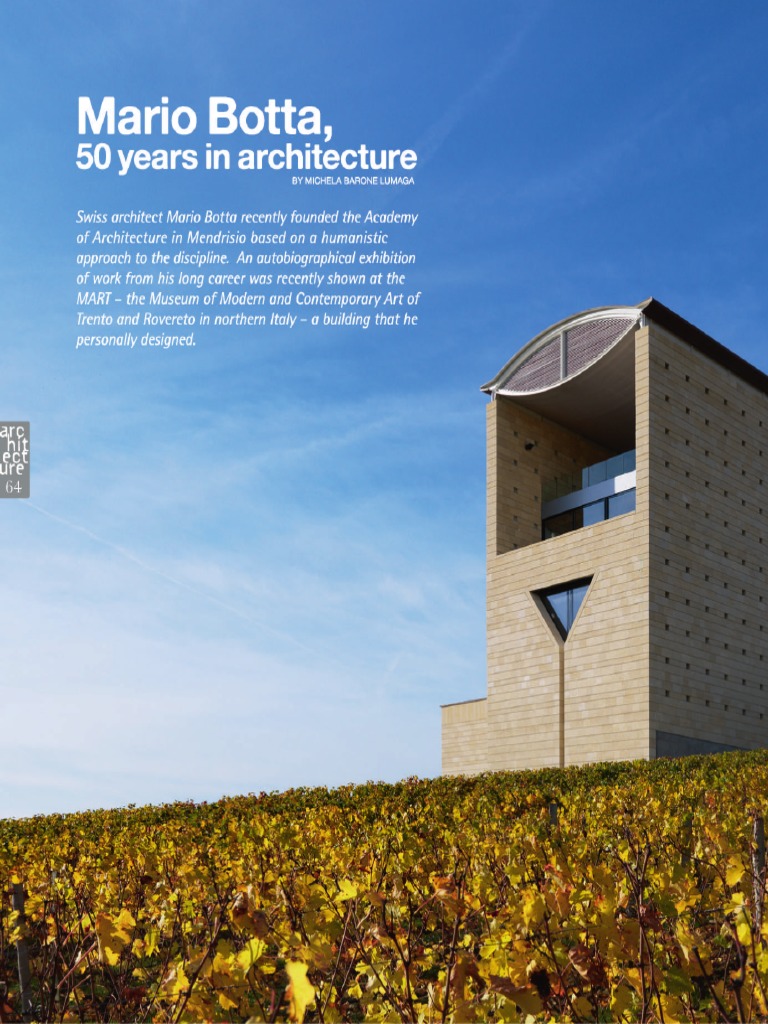 ARCHITECTURE Mario Botta 1 PDF | PDF