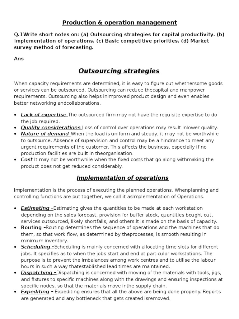 Production & Operations Management Insights | PDF | Business Process ...