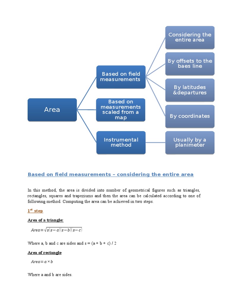 Area Calculation Methods Explained | PDF | Contour Line | Surveying