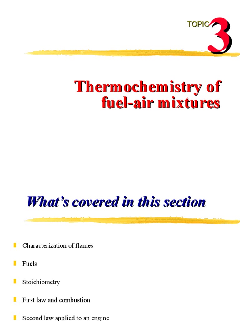 3 Thermochemistry of Fuel-Air Mixtures | PDF | Combustion | Chemical Equilibrium