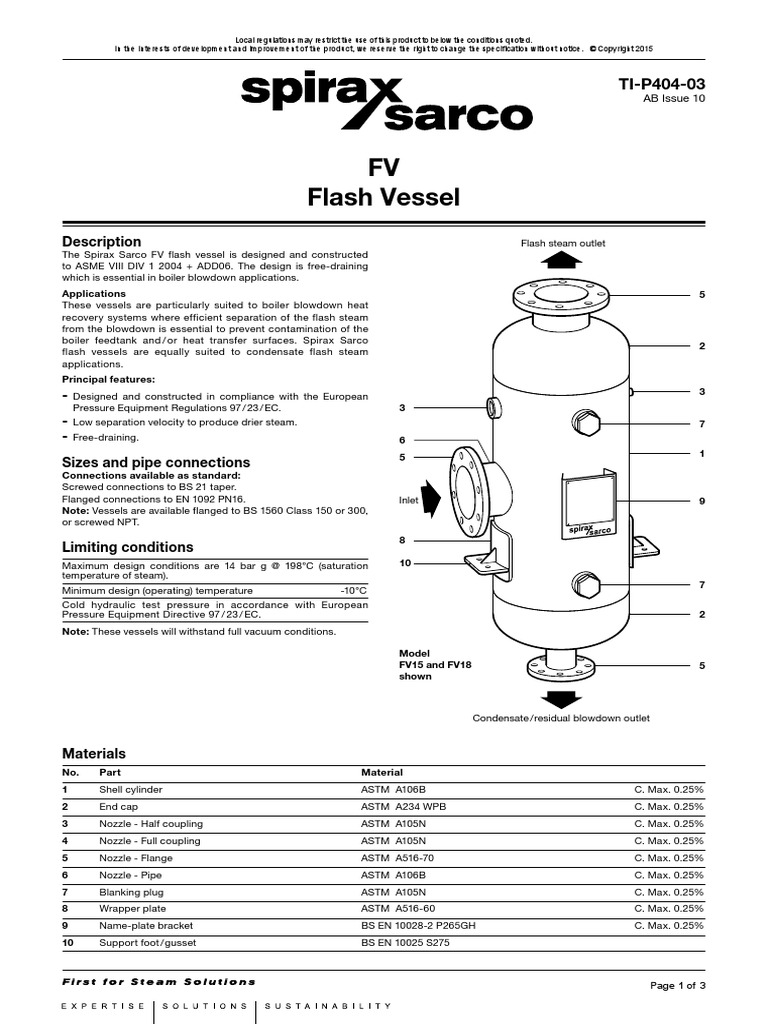 FV Flash Vessel-Technical Information-1 | PDF | Boiler | Steam