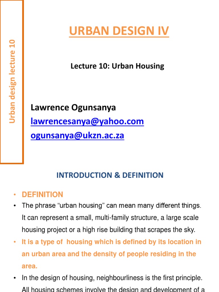 Urban Housing Design & Types | PDF | Apartment | Industries