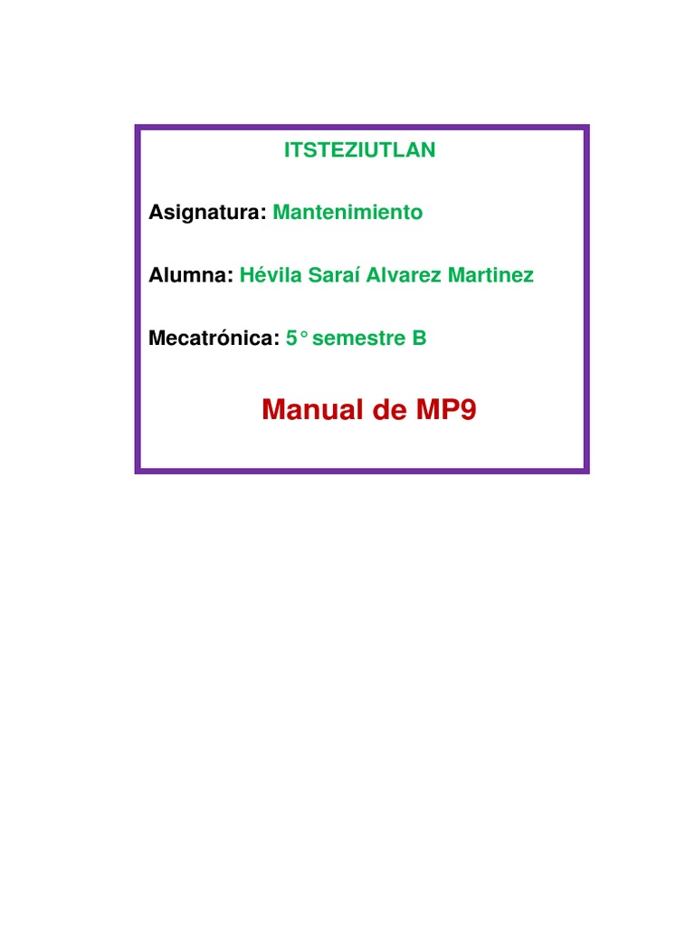Manual MP9 | PDF | Software | Informática