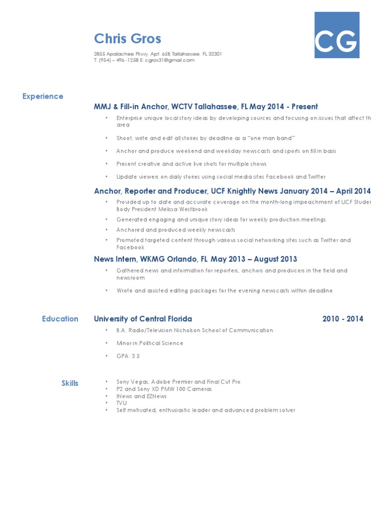 Chris Grosresumeweb2 | PDF