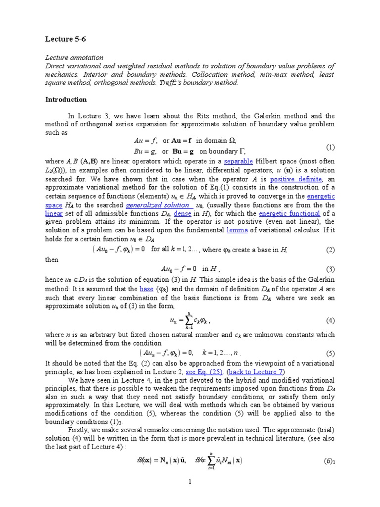 Variational and Weighted Residual Methods | PDF | Calculus Of Variations | Boundary Element Method