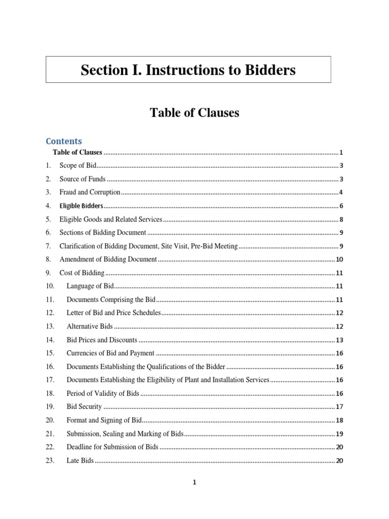 1 - Section I - ITB | PDF | Construction Bidding | Guarantee