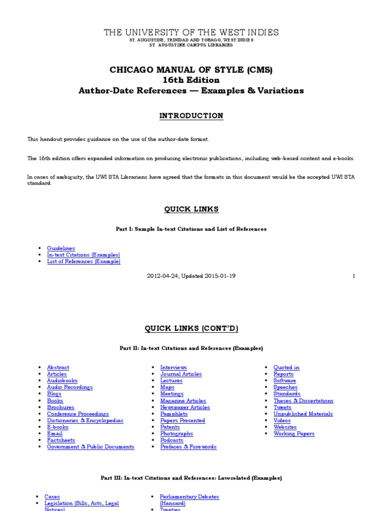 Chicago Manual of Style (CMS) | PDF | Thesis | Citation