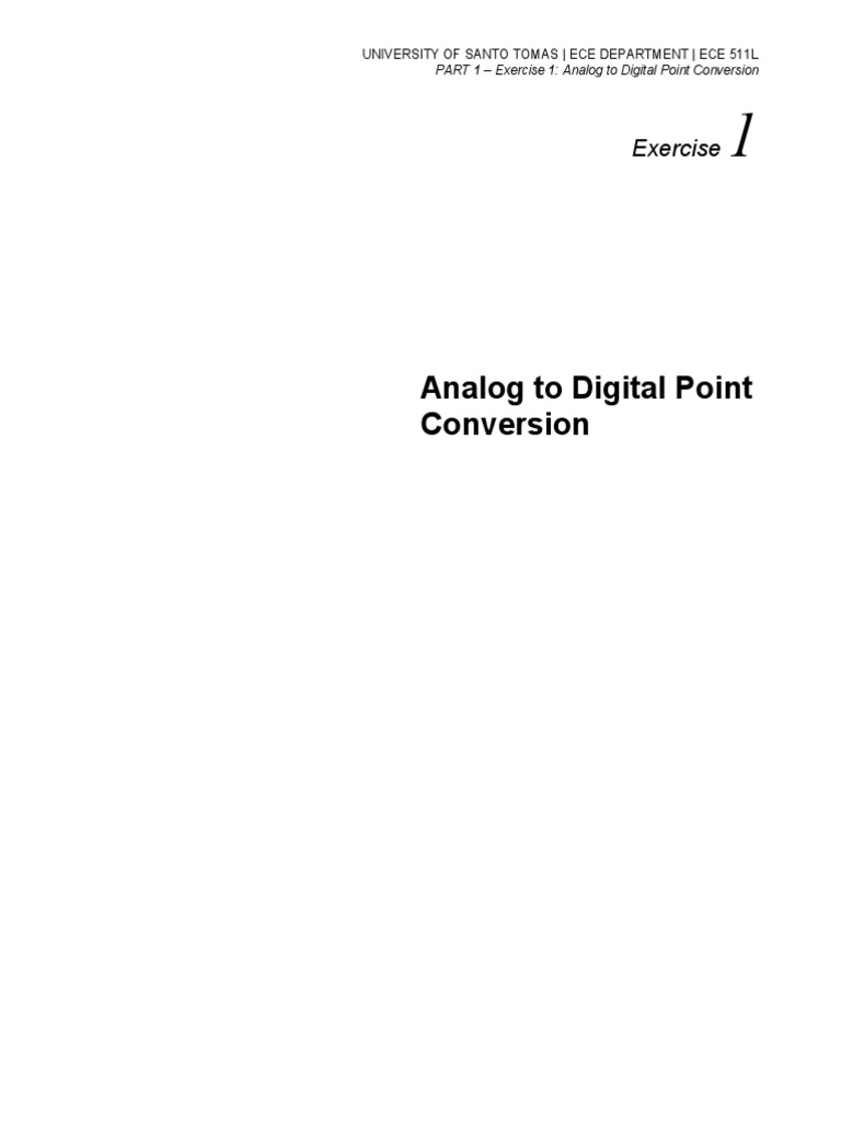 Exercise 1 - Analog To Digital Conversion Point | PDF | Analog To ...