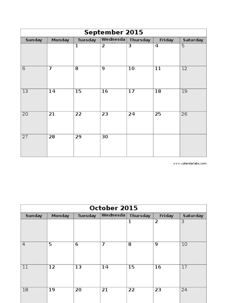 2015 Monthly Calendar Overview | PDF