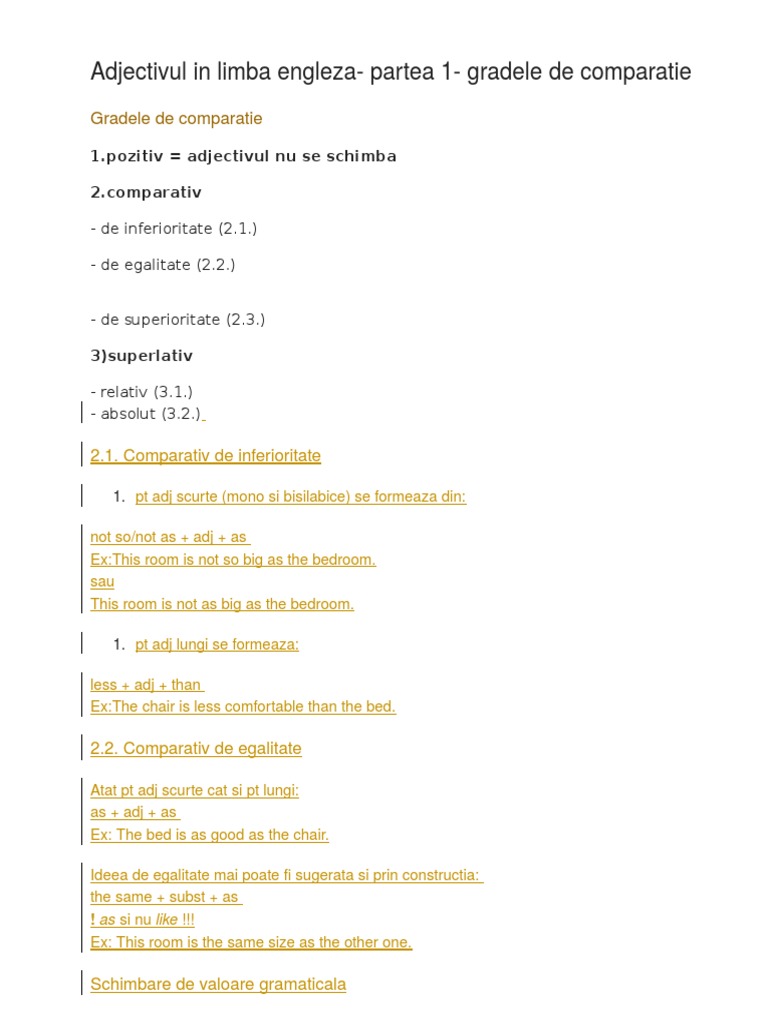 Adjectivul in Limba Engleza | PDF | Rules | Morphology