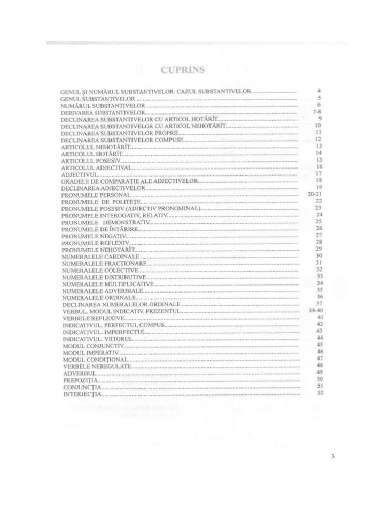Gramatica Limbii Romane in Scheme Si Tabele | PDF