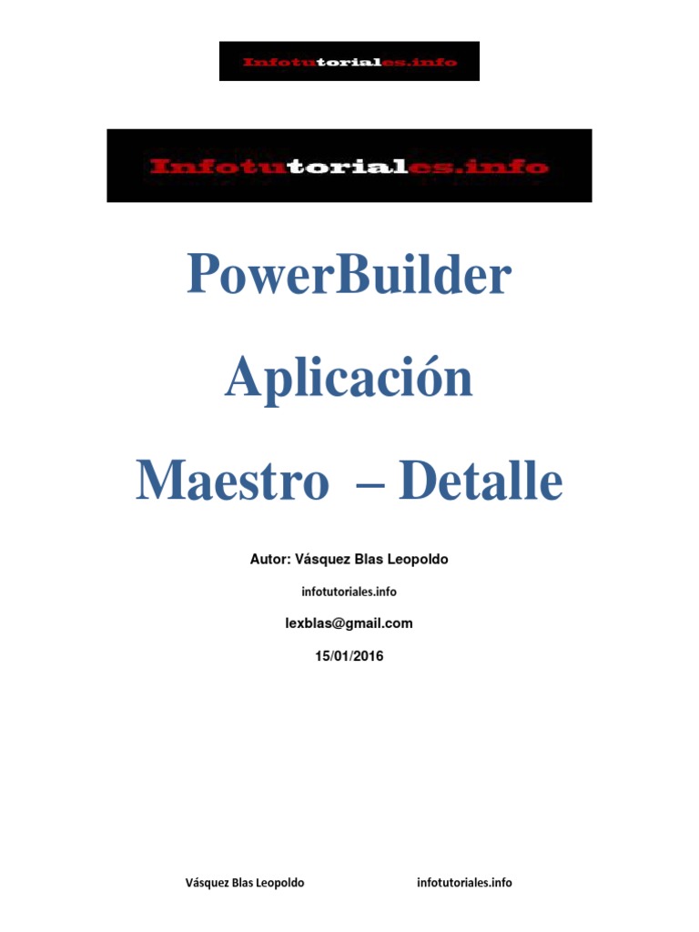 Aplicacion Maestro Detalle en PowerBuilder | PDF | Tabla (base de datos) | Servidor SQL de Microsoft