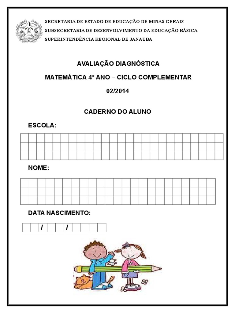 Aval. Diag Mat 4 Ano 2014 | PDF