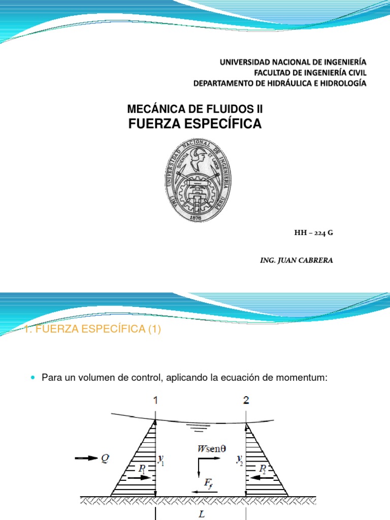 14 Fuerza Específica | PDF | Fuerza | Mecánica de fluidos