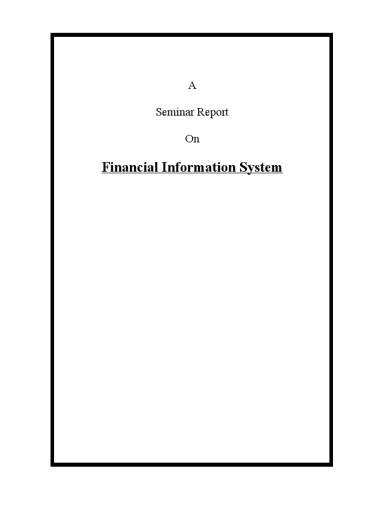 Financial Information System Overview | PDF | Financial Statement ...