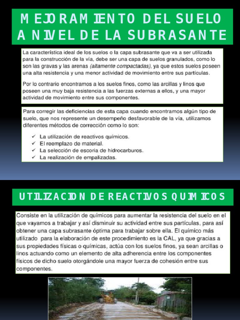 Mejoramiento de Suelo A Nivel de La Subrasante | PDF | Transporte ...