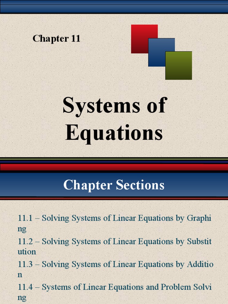 CH 11 Powerpoint | PDF | Equations | System Of Linear Equations