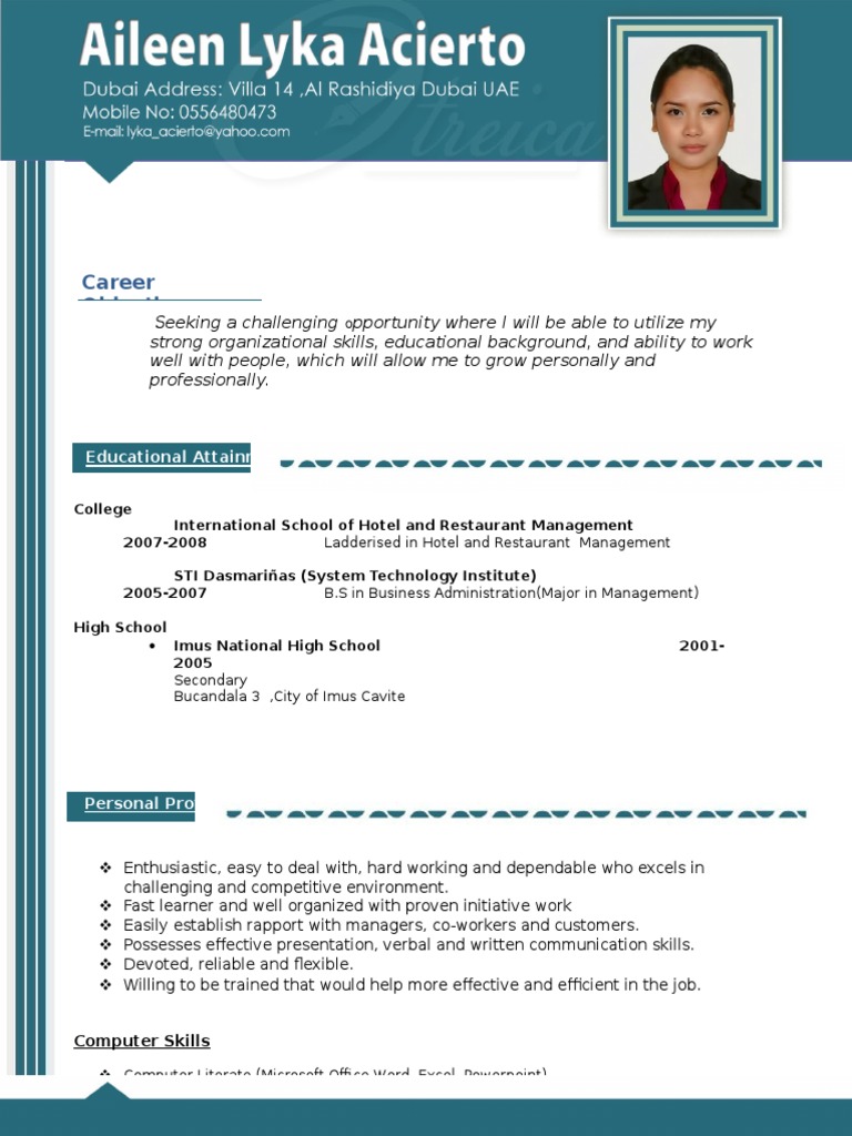 Lyka Updated CV Final | PDF | Sales | Inventory