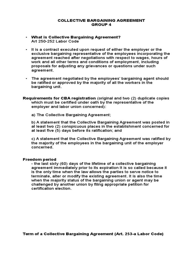 Collective Bargaining Agreement | Collective Bargaining | Ratification