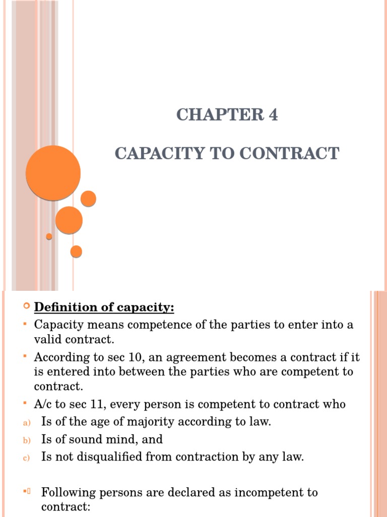 Mod 1. 4. Capacity To Contract | PDF | Promissory Note | Common Law