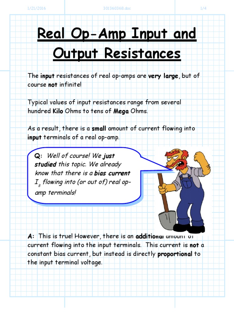 Real Op Amp Input and Output Resistance | PDF | Operational Amplifier ...