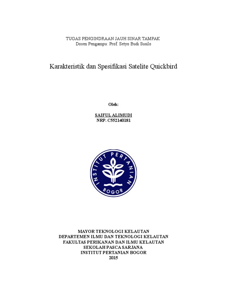 Sejarah Dan Karakteristik Citra Satelit Quickbird | PDF